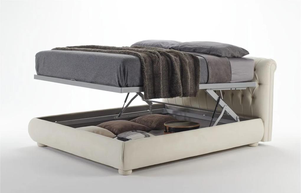 Pregio Italia sofa&relax Luxusní kožená postel 180x200 cm VERO Vzorník kůží: Vera Pelle 056 hnědá tmavá