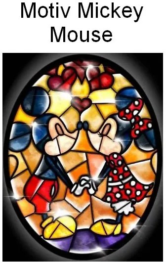 Diamantové malování - Filmové a pohádkové postavy II. (kulaté diamanty) Motiv: Mickey Mouse, Rozměr: 30x40 cm