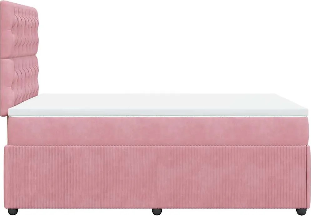 Box spring postel s matrací růžová 120x190 cm samet 3294597