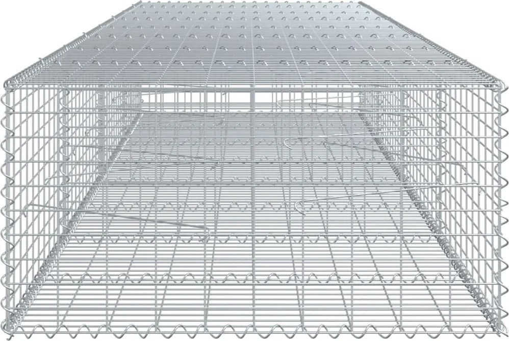 Gabionový koš s víkem 400 x 100 x 50 cm pozinkované železo 3295181