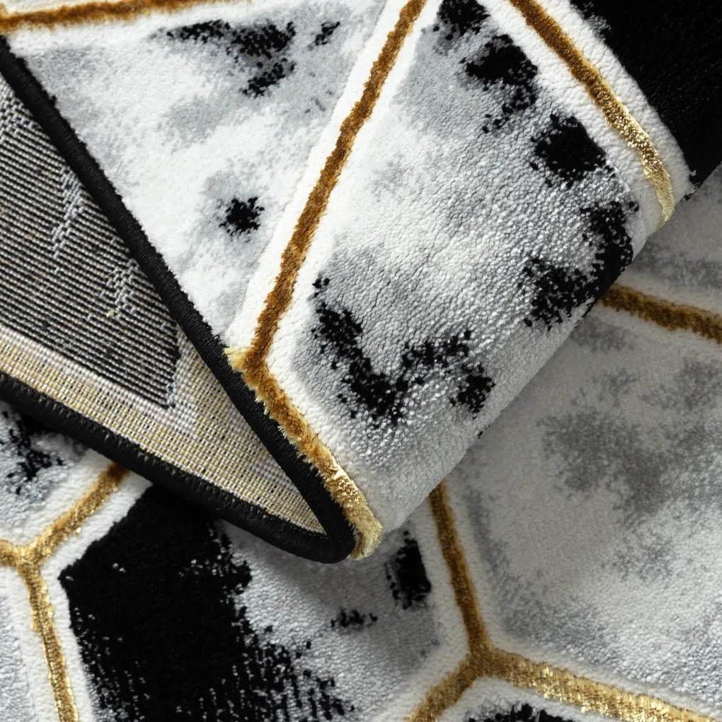 Dywany Łuszczów, Kusový koberec Allure 1966 black/gold, 200x290, žlutá, kancelář