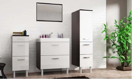 Nábytek Elegance Koupelnový nábytek LEONA 60 bílá/ wenge - volitelná sestava skříněk