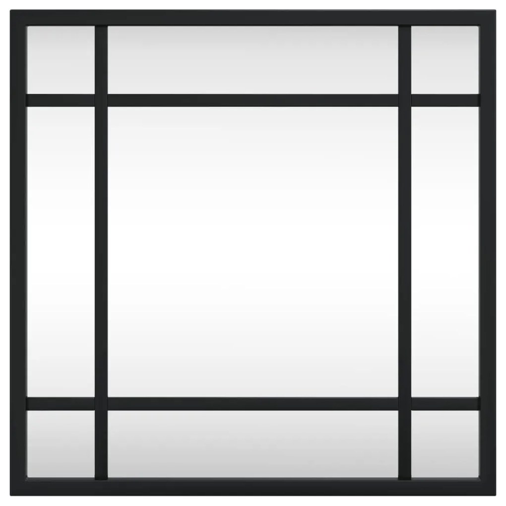 Nástěnné zrcadlo černé 30 x 30 cm čtverec železo - Default Title