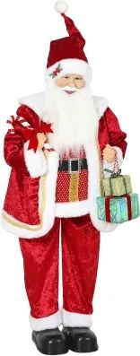 HOMCOM Animovaný Santa Claus s hudbou a pohybem, 120 cm, červený