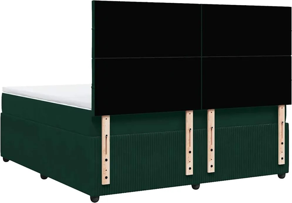 Box spring postel s matrací tmavě zelená 180x200 cm samet 3292409