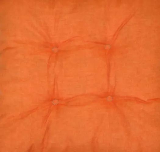 Ratanový taburet tmavý s polstrem - oranžový melír