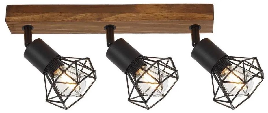 Rabalux 3139 - Bodové svítidlo ZEUS 3xE14/40W/230V dub