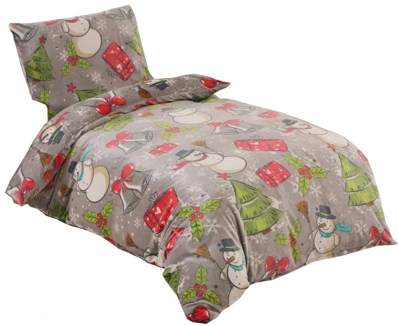 Jahu 2-dílné ložní povlečení Navidad / 140 x 200 cm / 70 x 90 cm / mikroflanel / 100% polyester / 230 g/m2 / zipové uzávěry / vánoční motiv / vícebarevná