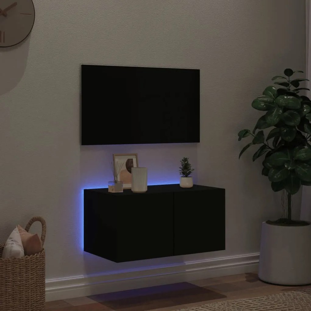 vidaXL Nástěnná TV skříňka s LED osvětlením 60x35x31 cm [837269] Barva: Betonová šedá