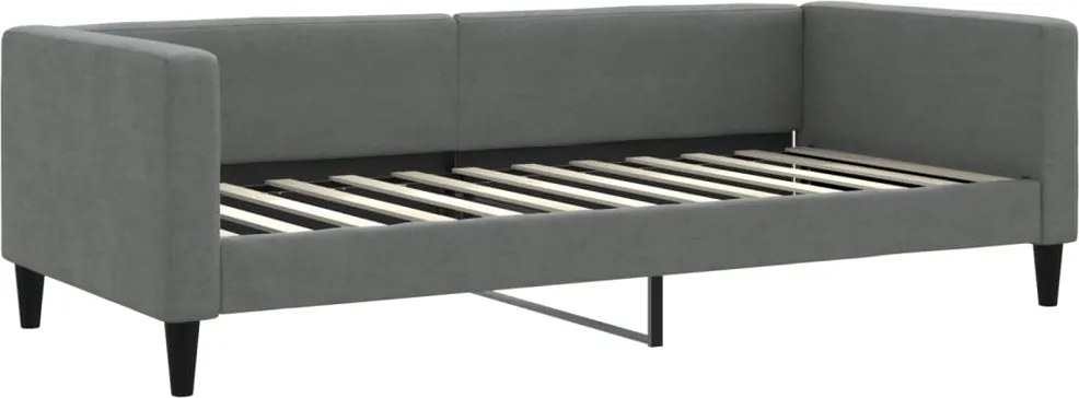 Válenda s přistýlkou a matracemi tmavě šedá 90 x 200 cm textil 3196597