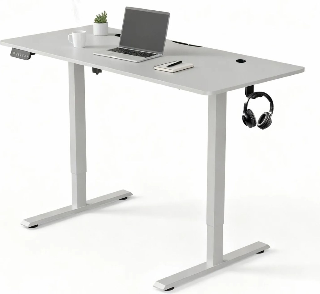 Juskys Elektricky výškově nastavitelný stůl Office Stand Barva: Bílá, Velikost: 120 × 60 cm