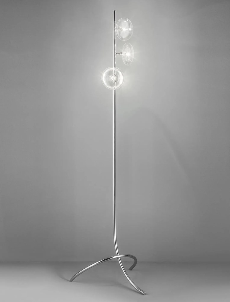 Metal Lux 260.733.01 Dolce, stojací lampa 3xG9, chrom/čiré sklo, výška 170cm