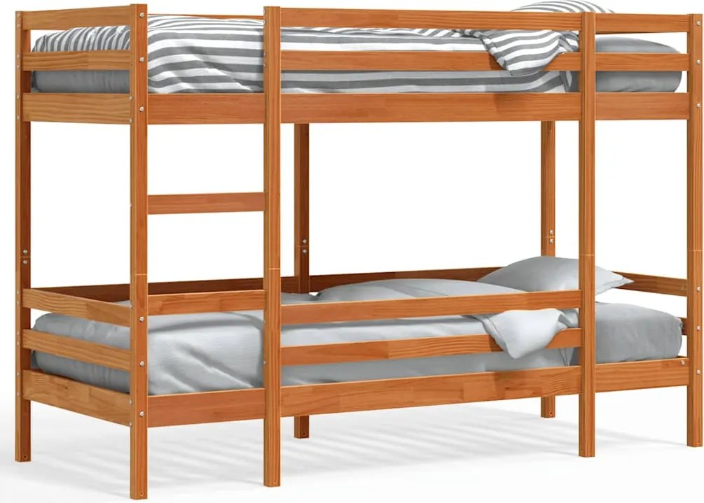 Patrová postel voskově hnědá 75 x 190 cm masivní borové dřevo 3284226