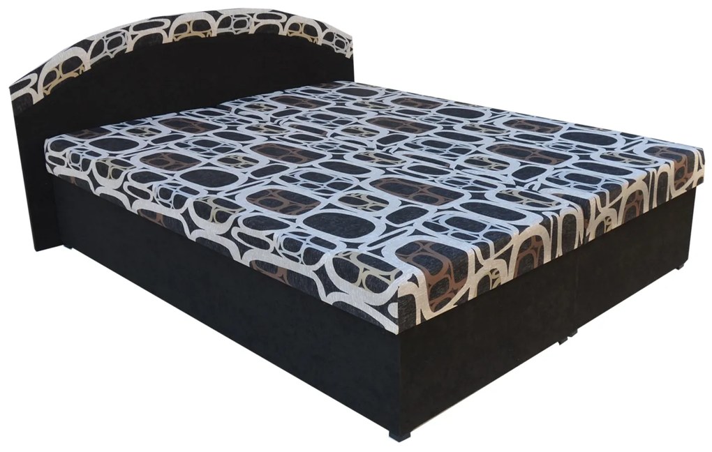 Manželská postel 160 cm Pandora (černá) (s matracemi). 774271