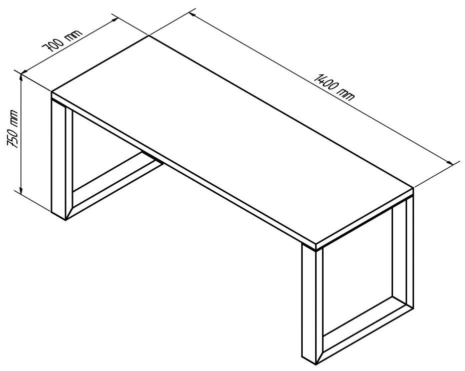 Wuders Pracovní stůl Lincoln Velikost: 1300 x 700 mm 1300 x 700 mm