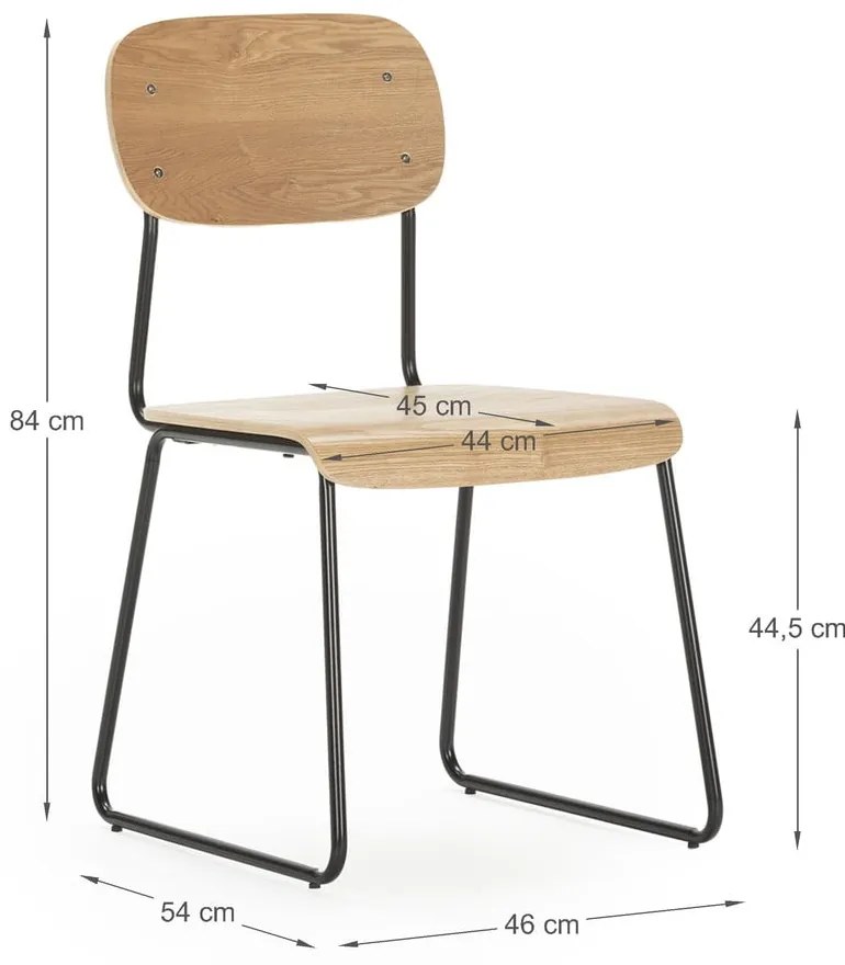 Jídelní židle v dekoru jasanu v přírodní barvě v sadě 2 ks Aira – Marckeric