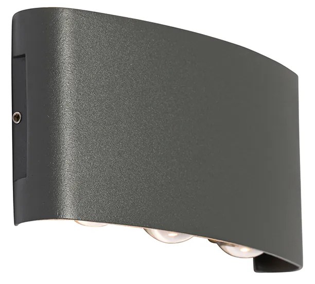 Venkovní nástěnná lampa tmavě šedá vč. LED 6-světelná IP54 - Silly