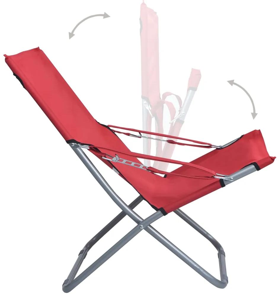 Skládací plážové židle 2 ks textil červené,  47904
