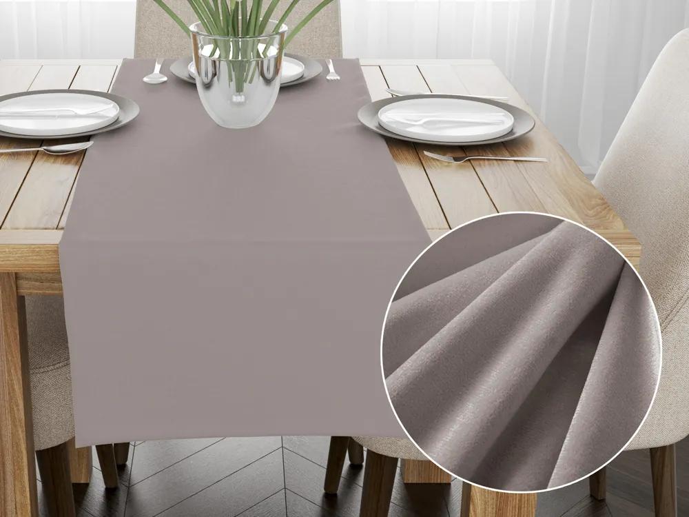 Biante Sametový běhoun na stůl Velvet Premium SVP-015 Latte 45x160 cm