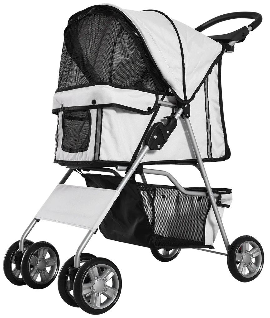 PawHut kočárek pro psy dog buggy stříbrný kočárek pro domácí mazlíčky jogger přívěs lehký skládací na cesty a cestování | Aosom.de