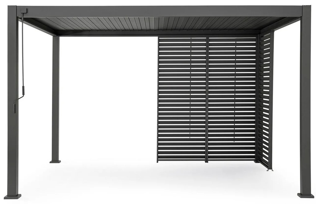 BIZZOTTO Antracitová hliníková pergola s uzavíracími lamelami OCEAN 3x4m 0795772
