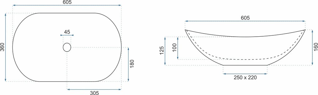 Rea Royal 60 umyvadlo, 62 x 36 cm, napodobenina kamene Aiax, REA-U8548