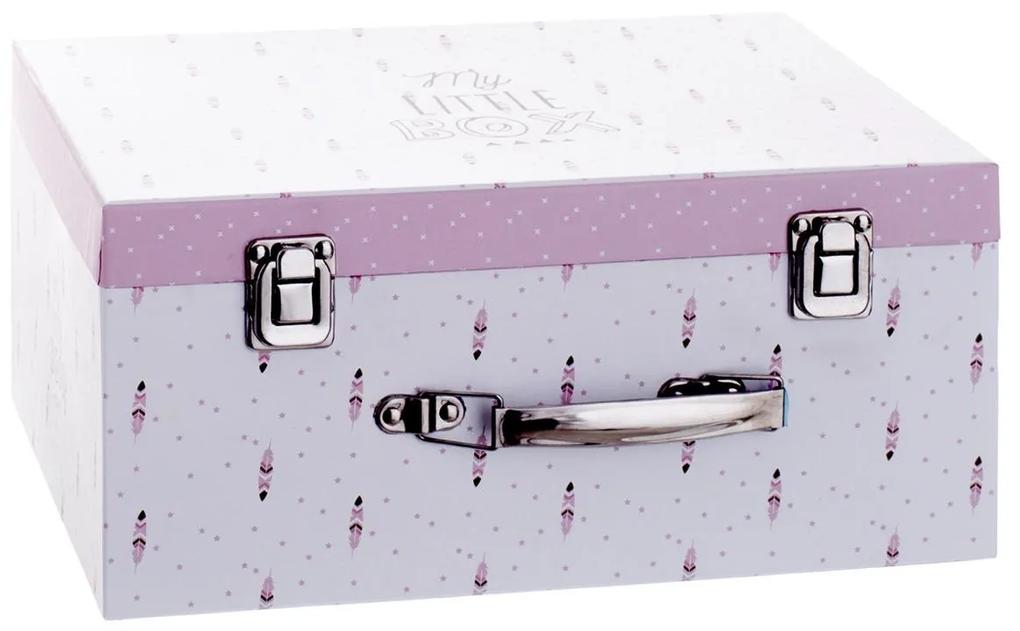 Atmosphera for Kids Dětské kartonové kufry růžové 3 ks 28x36x17 cm