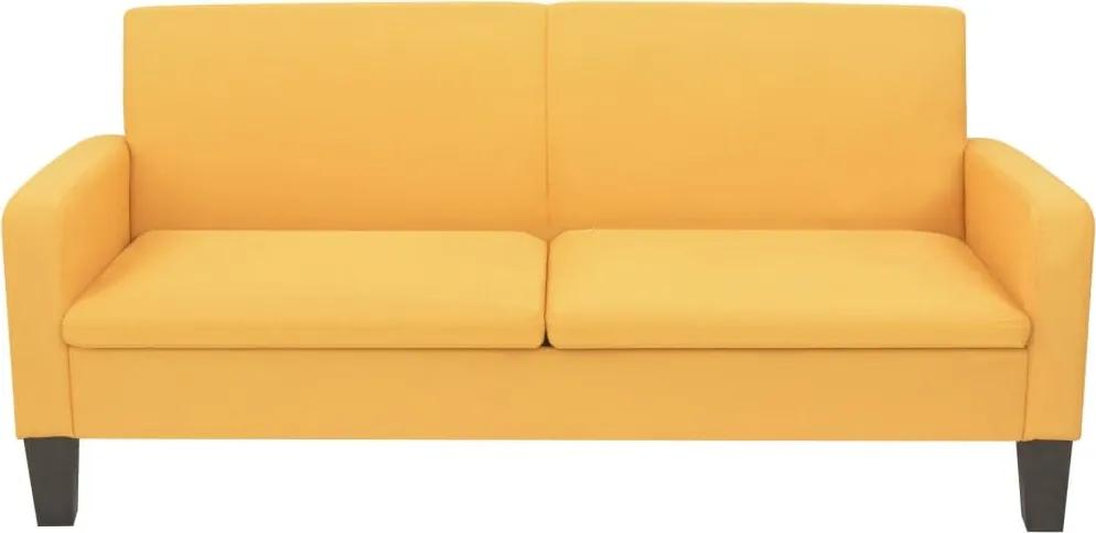 vidaXL 3místná pohovka 180 x 65 x 76 cm [244713] Barva: Žlutá