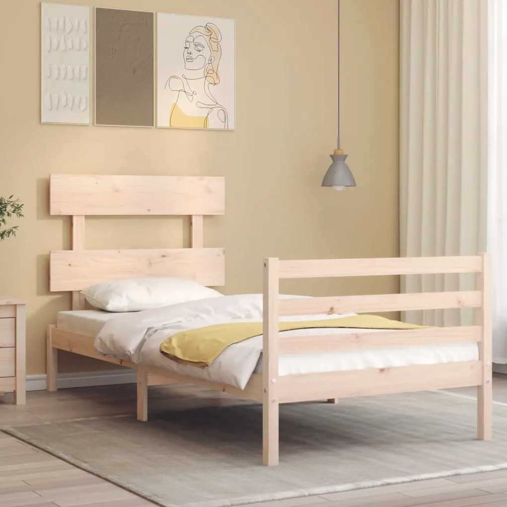 Rám postele s čelem 90 x 200 cm masivní dřevo