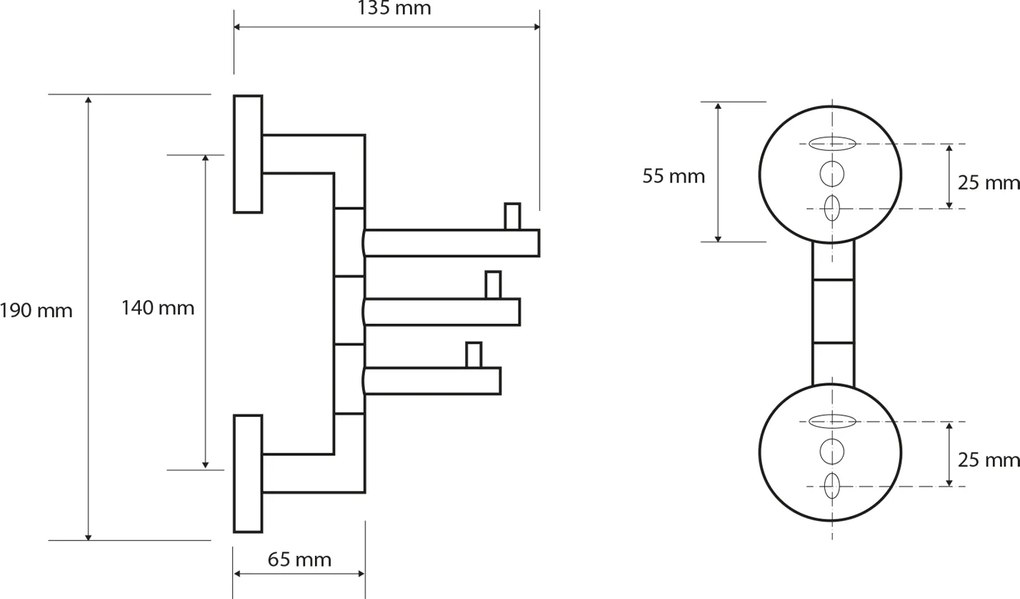Sapho Sapho, X-ROUND trojháček otočný, chrom, XR211