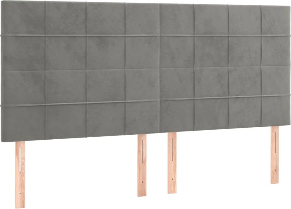 Box spring postel s matrací světle šedá 180x200 cm samet 3137857