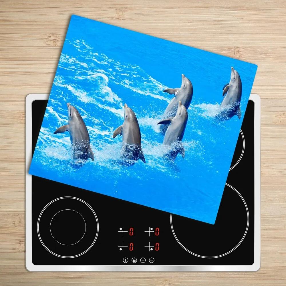 Skleněná krájecí deska delfíni