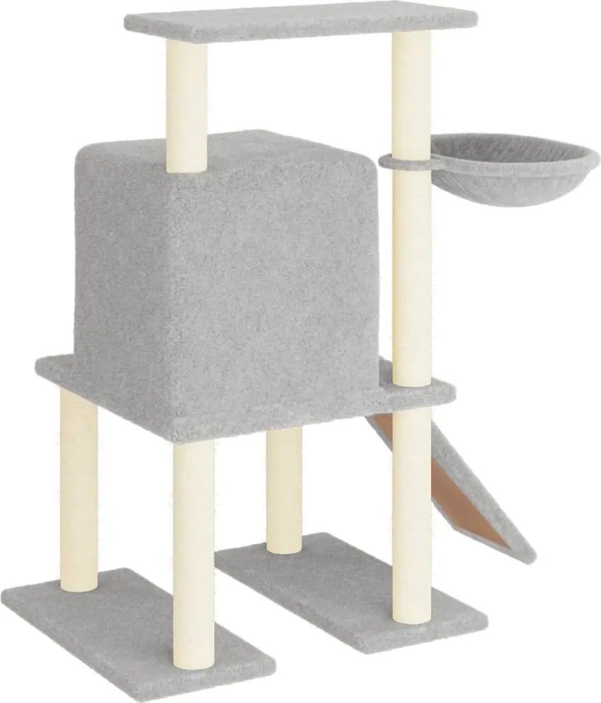 Škrabadlo pro kočky se sisalovými sloupky světle šedé 96,5 cm 172077