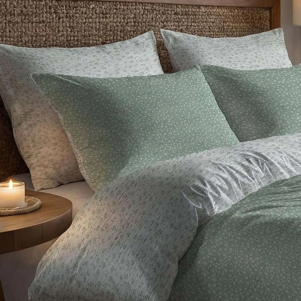 Krepové prodloužené povlečení Venkov - mint - duo Velikost: 140 x 220 + 70 x 90