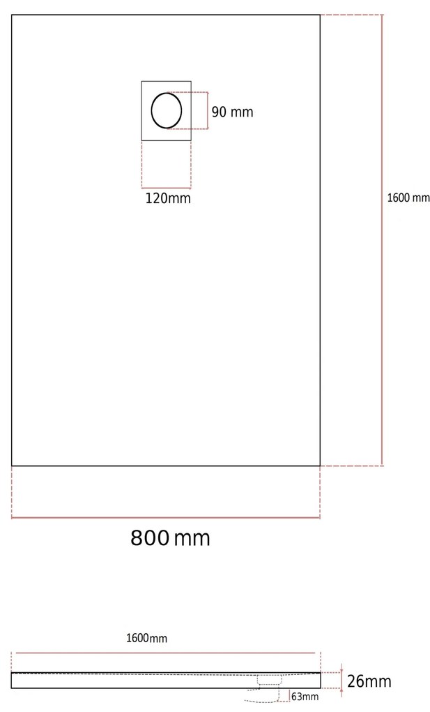 Gamma Erga Oldaf, SMC obdélníková sprchová vanička 160 x 80 cm, bílá matná, ERG-GMA-OL-80160