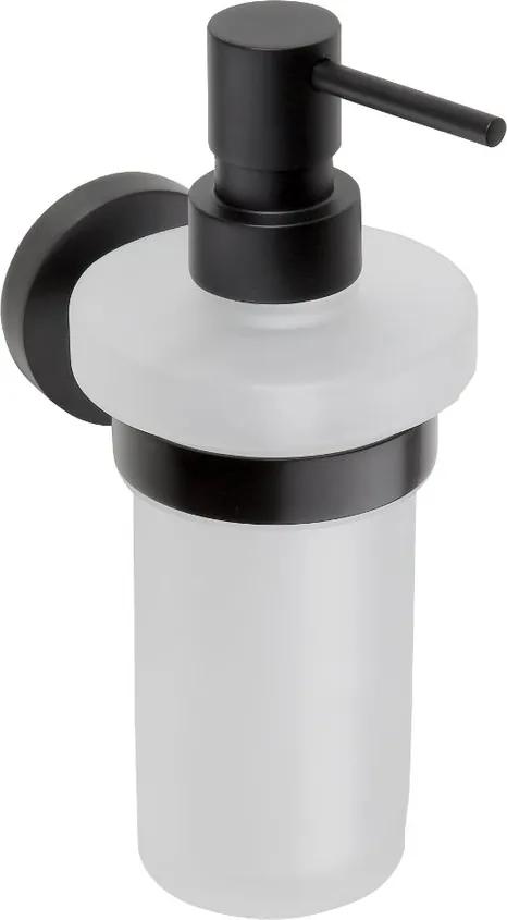 X-ROUND BLACK dávkovač mýdla, mléčné sklo, 250ml, černá (104109010) XB100