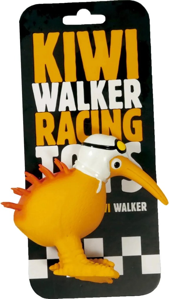 Kiwi Walker Latexová hračka pískací Racer 10,5 cm, bílá