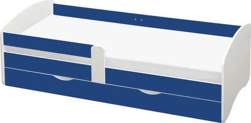 Postel s roštem a úložným prostorem 90x200, bílá/modrá, COCOLINO Kondela 0000395620