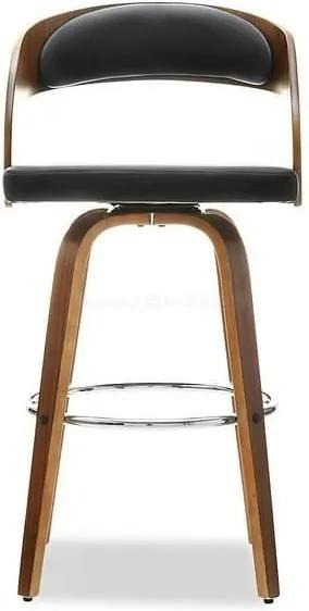 design4life Barová židle PIEGATO ořech-černá