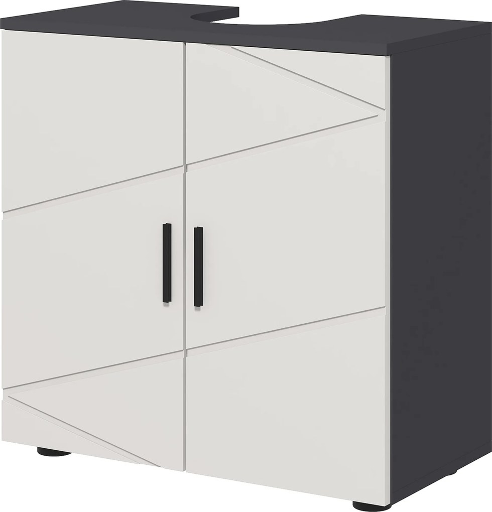 Kleankin Koupelnová Skříňka Pod Umyvadlo se 2 Dveřmi, Dřevěná Skříňka Pod Umyvadlo s Nastavitelnou Policí, pro Umyvadla s Nebo Bez Sloupu, 60x30x60cm,