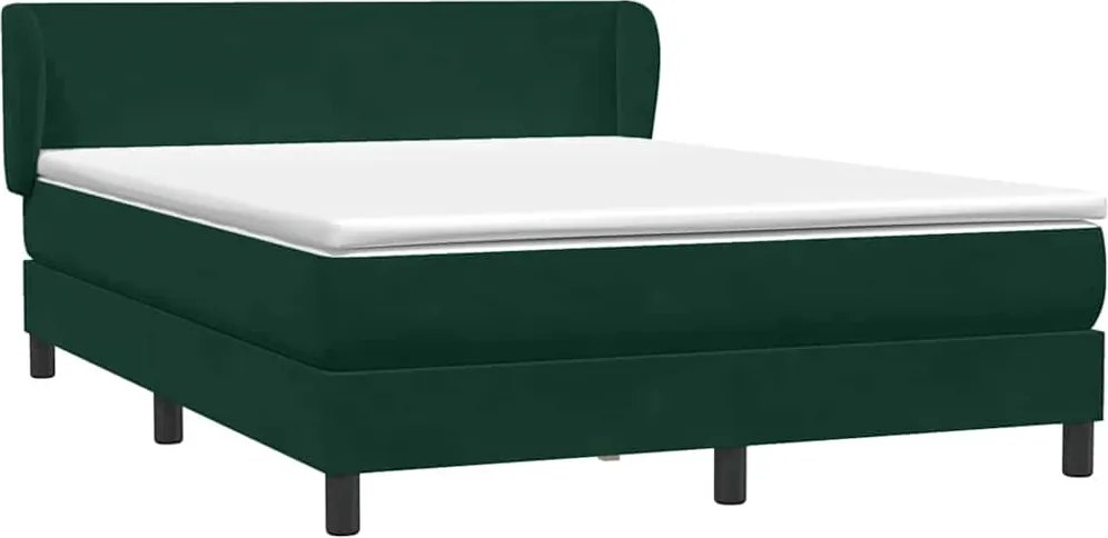 Box spring postel s matrací tmavě zelená 160x220 cm samet 3317406