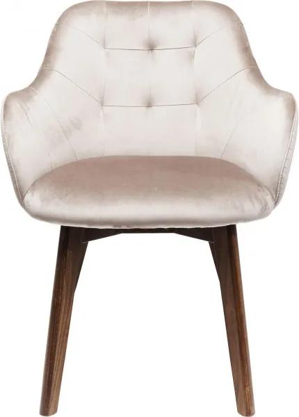 KARE DESIGN Židle s opěrkou Lady Velvet Stitch šedé 82 × 62 × 60 cm