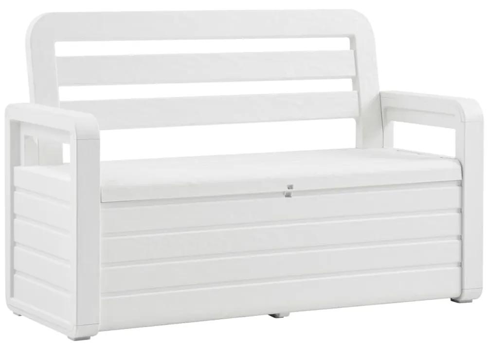 vidaXL Zahradní úložná lavice 132,5 cm plastová bílá