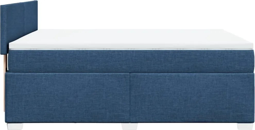 Box spring postel s matrací modrá 140x200 cm textil 3285910