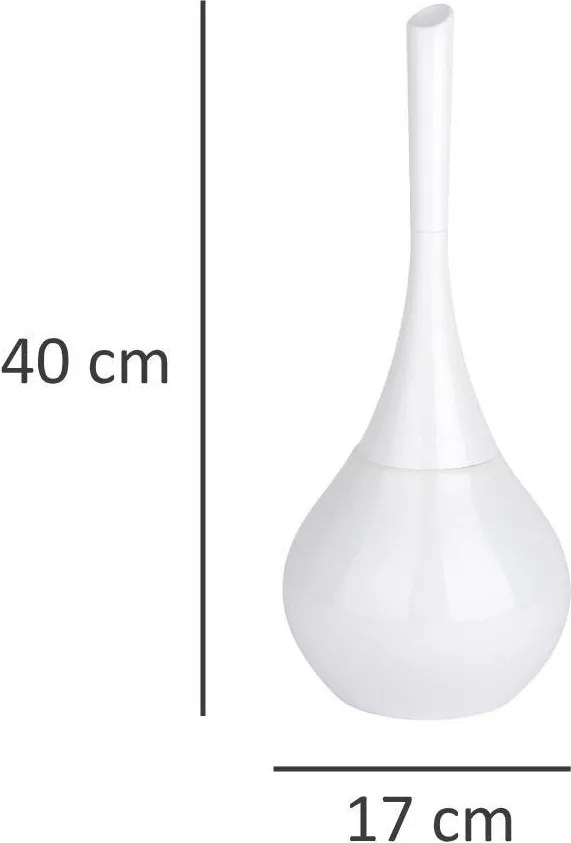 Toaletní kartáč FLAKON WHITE, bílý, keramický, WENKO