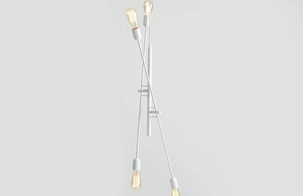 Nordic Design Bílé kovové závěsné světlo Staple 4
