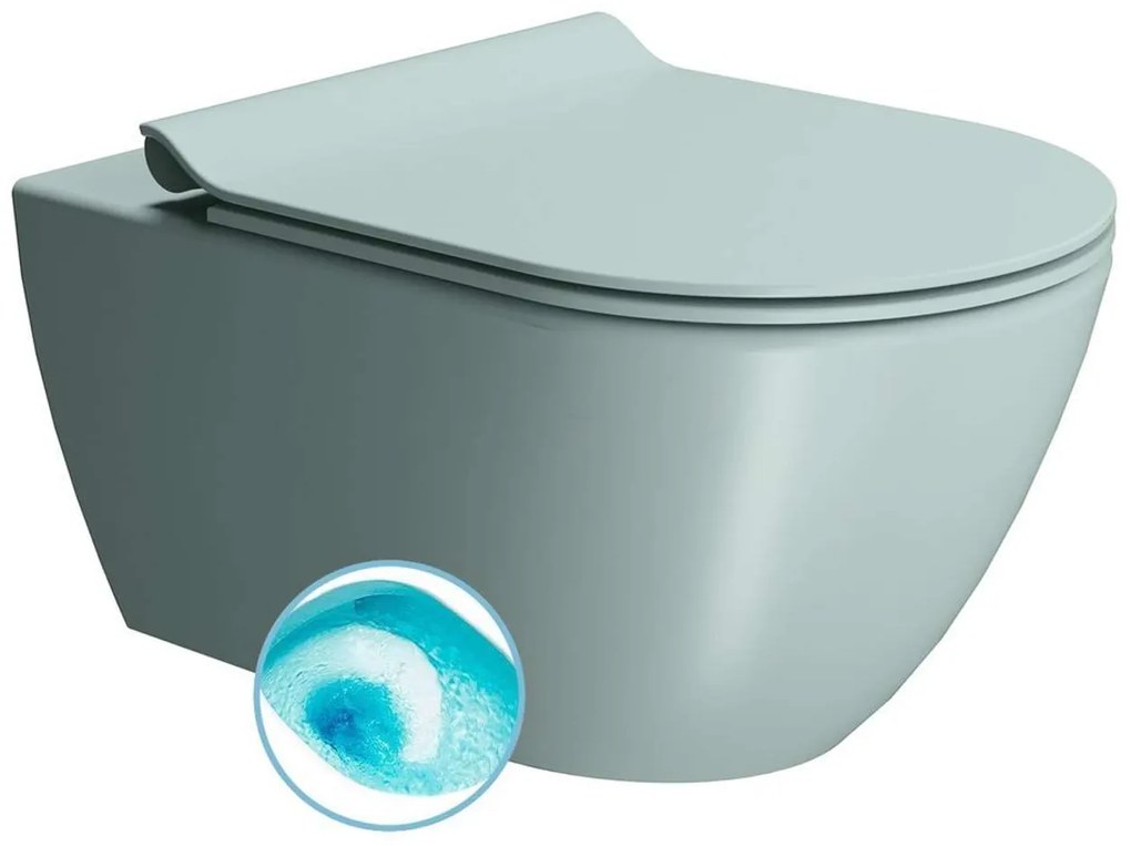 Sapho GSI Color Elements - WC závěsné Pura, splachování Swirlflush, ghiaccio dual-mat 881515