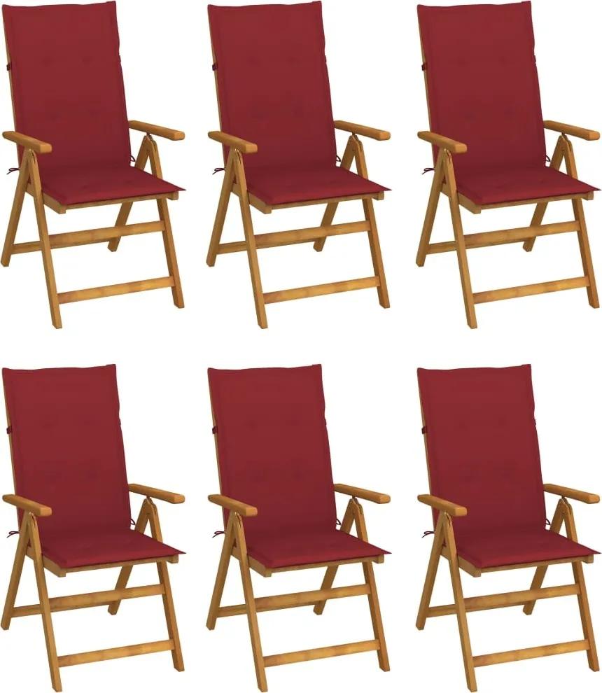 vidaXL Skládací zahradní židle s poduškami 6 ks masivní akácie [3064124] Barva: antracitová