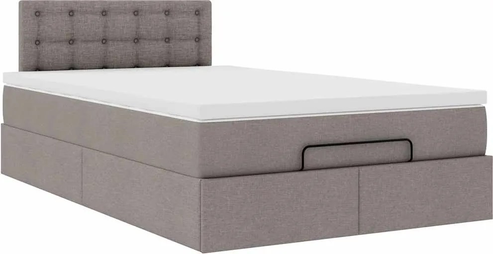 Osmanský rám postele s matrací taupe 120x190cm textil 3311612