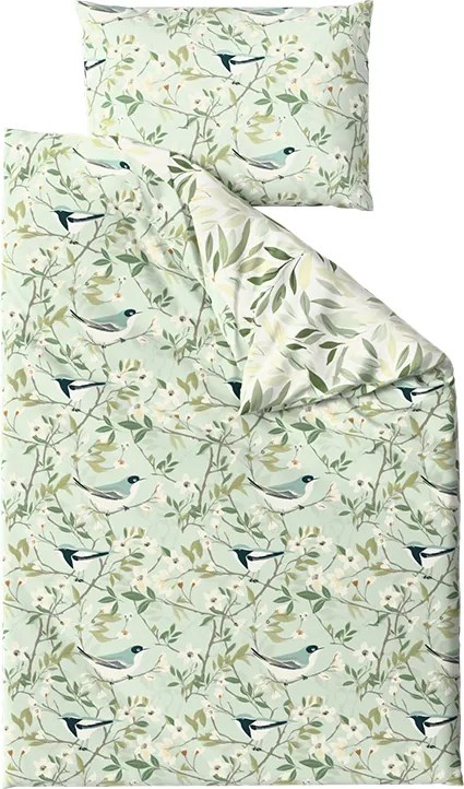 Polybavlněné povlečení FLORIBIRD POLY zelené Rozměr povlečení: 70 x 90 cm | 140 x 200 cm